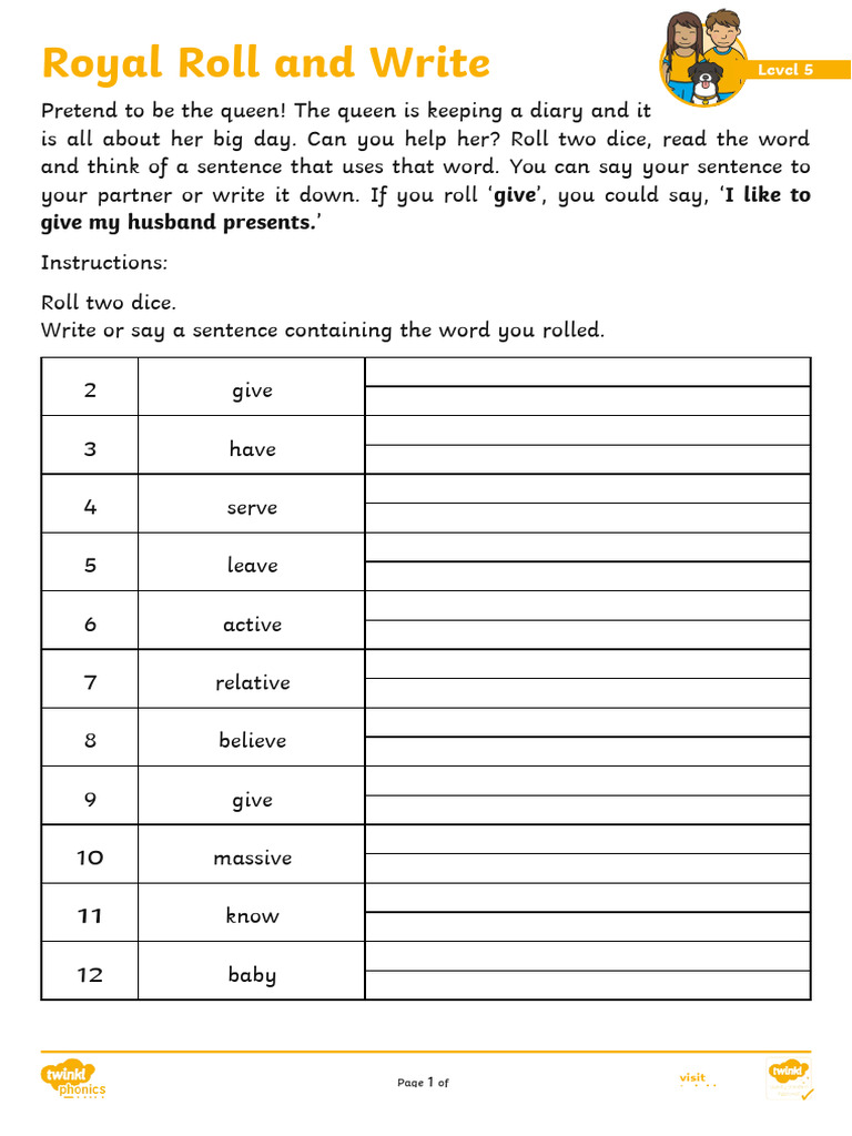 Royal Roll and Write Editable | PDF