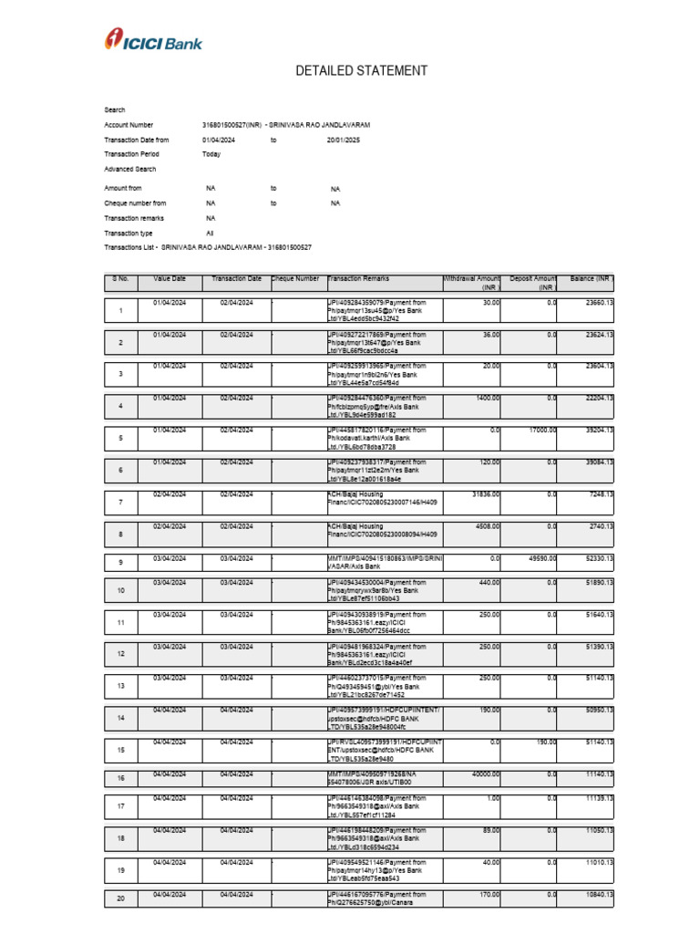 Op Transaction History 20!01!2025 | PDF | Banks | Payments
