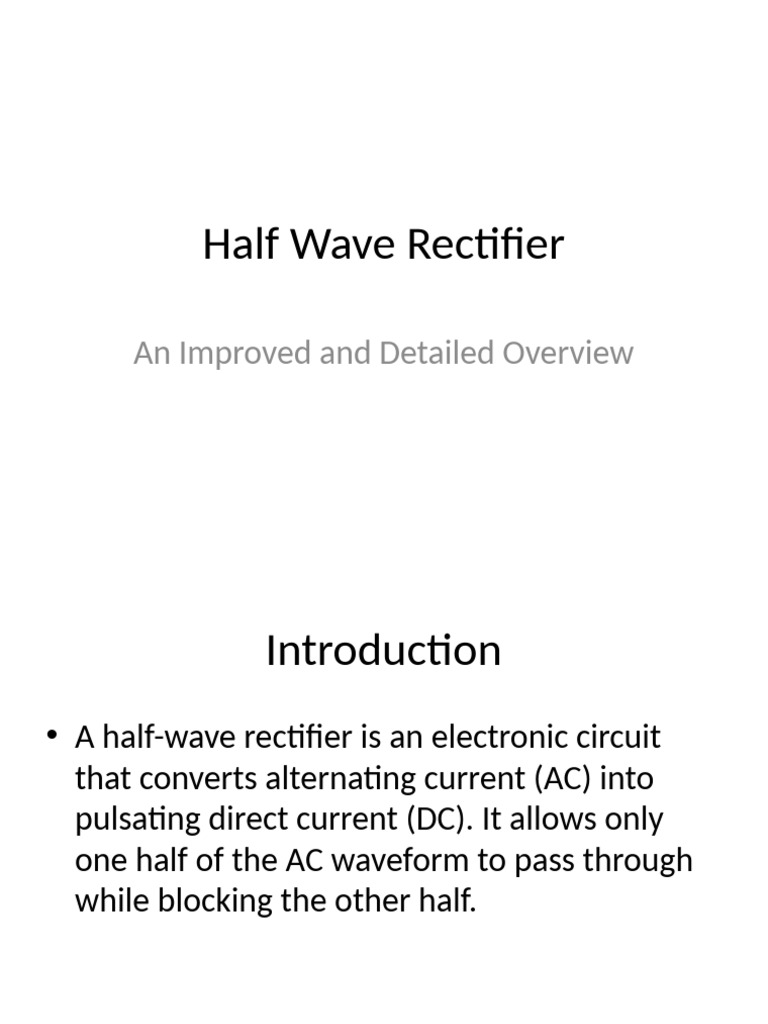 Half Wave Rectifier Presentation-1 | PDF