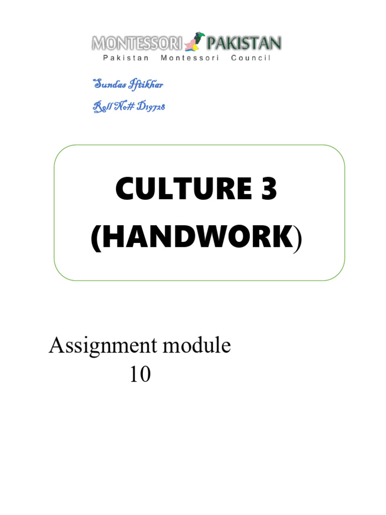Assignment-Module-10 SUNDAS | PDF | Origami | Montessori Education