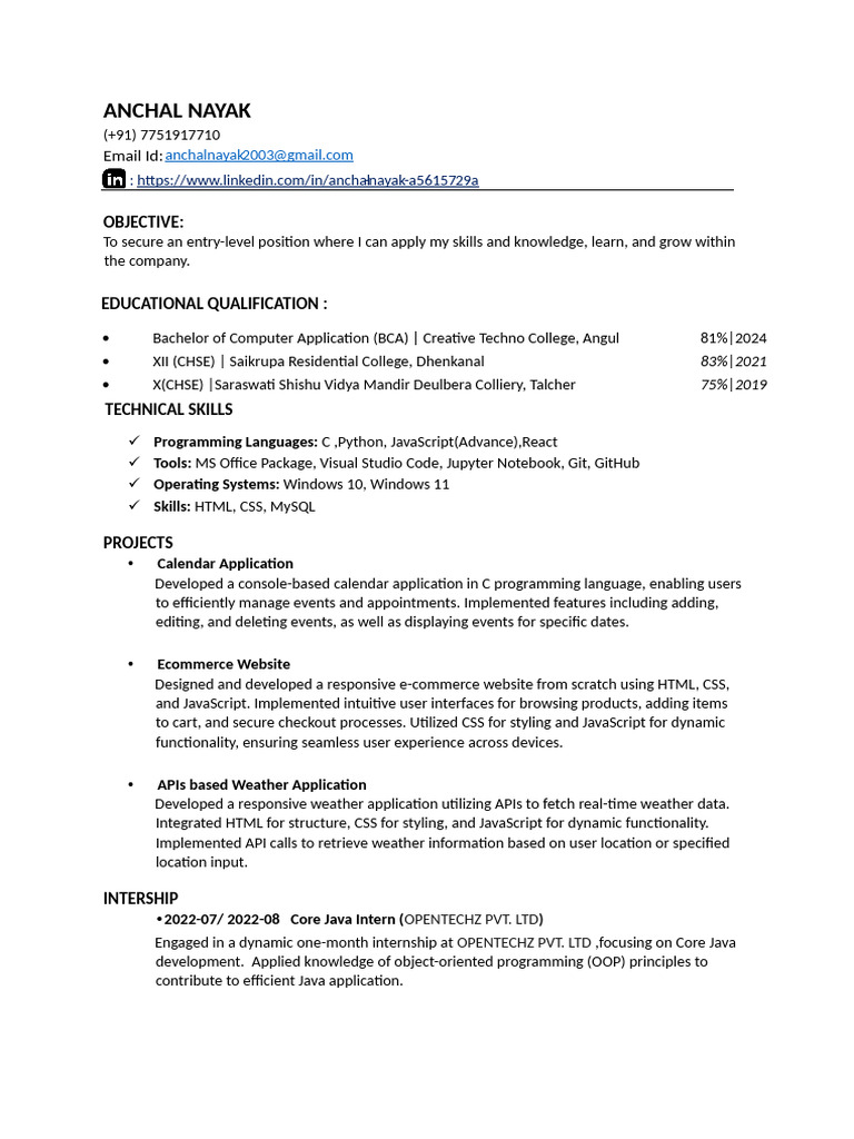 L Resume | PDF