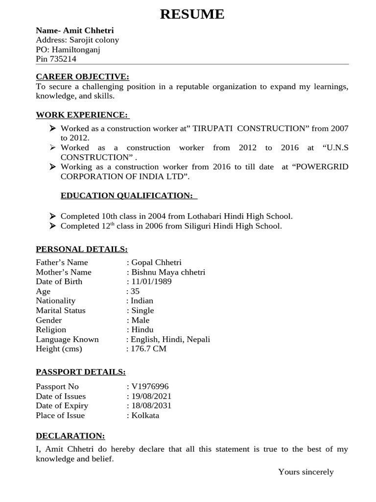 Amit CV - New) | PDF