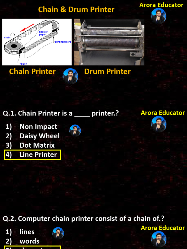 24-Chain-Drum-Printer-Concept-MCQ | PDF
