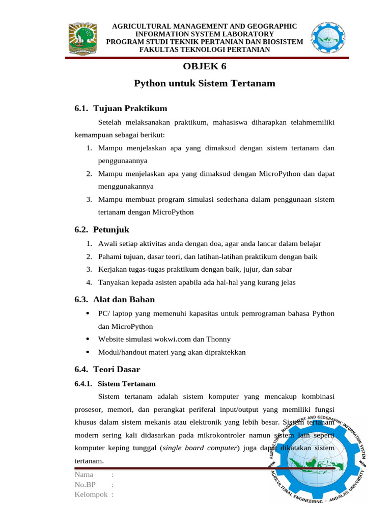 Python & MicroPython untuk Sistem Tertanam | PDF