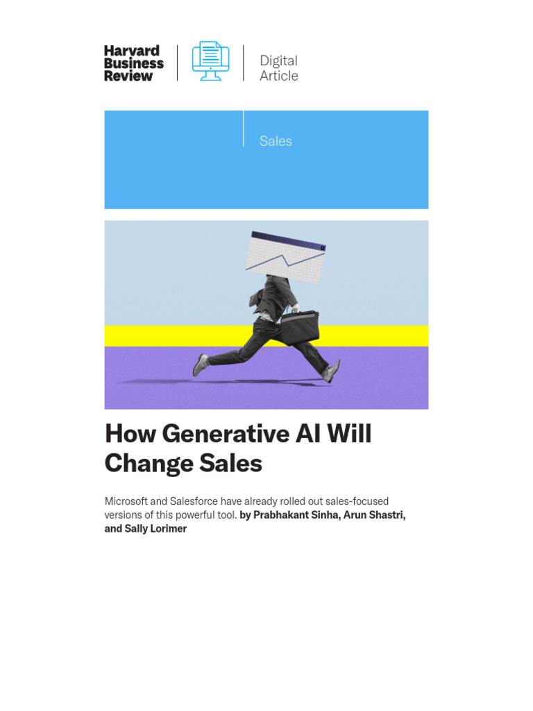How Generative AI Will Change Sales1 T6 23 | PDF | Sales | Artificial ...