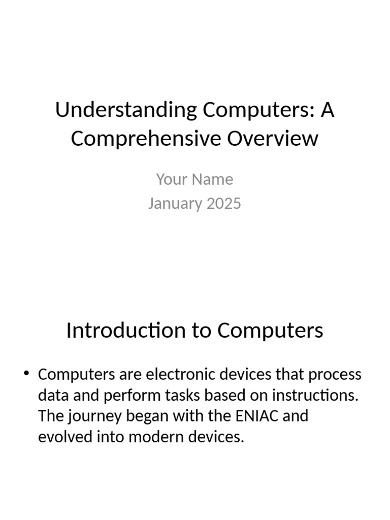 Understanding Computers Presentation | PDF