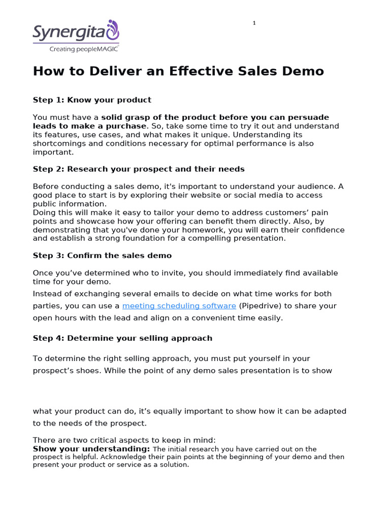 Sales Demo Doc | PDF | Sales | Storytelling