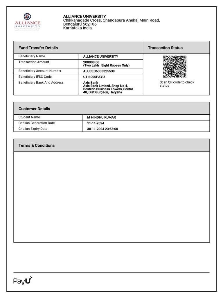 Alliance University Fund Transfer Guide | PDF | Banks | Personal Finance