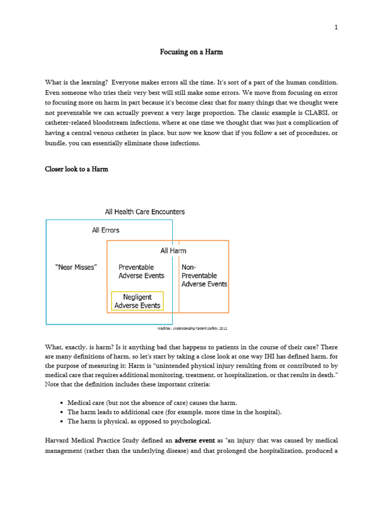 Handout - Harm and Responding To Harm | PDF | Patient | Reliability ...