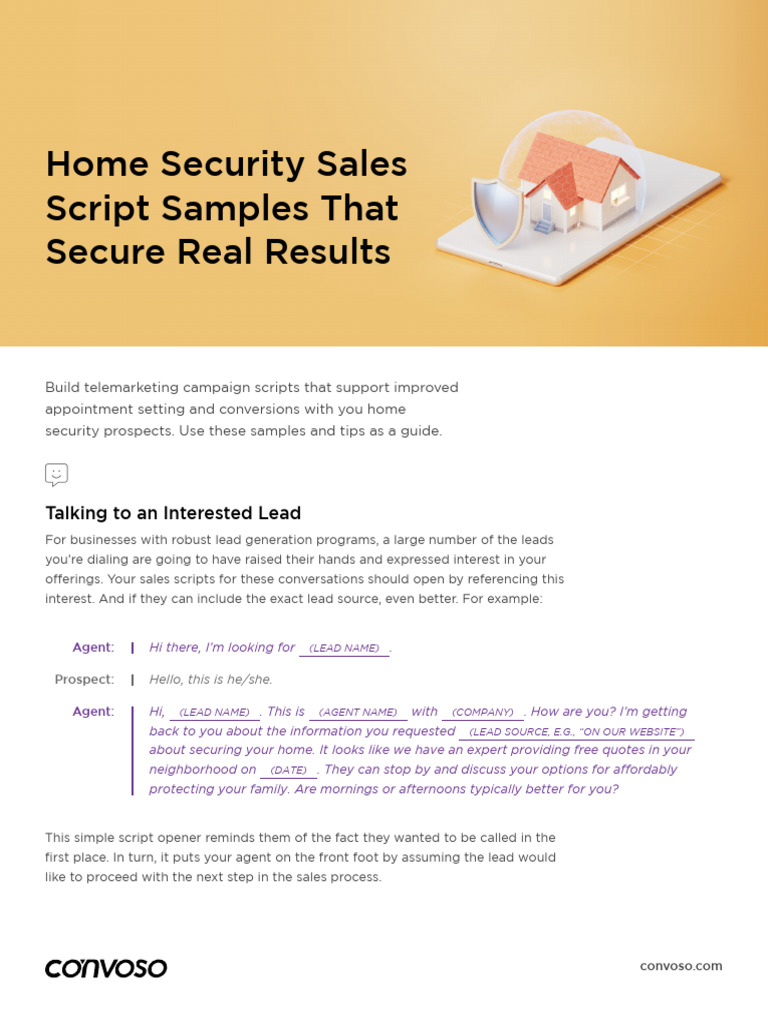 Convoso Script Home Security v5 | PDF