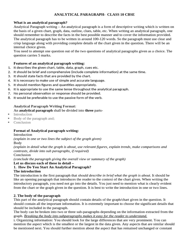 Analytical Paragraphs Fromat 10 | PDF | Household | Poverty