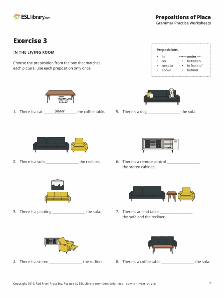 Prepositions of place | PDF