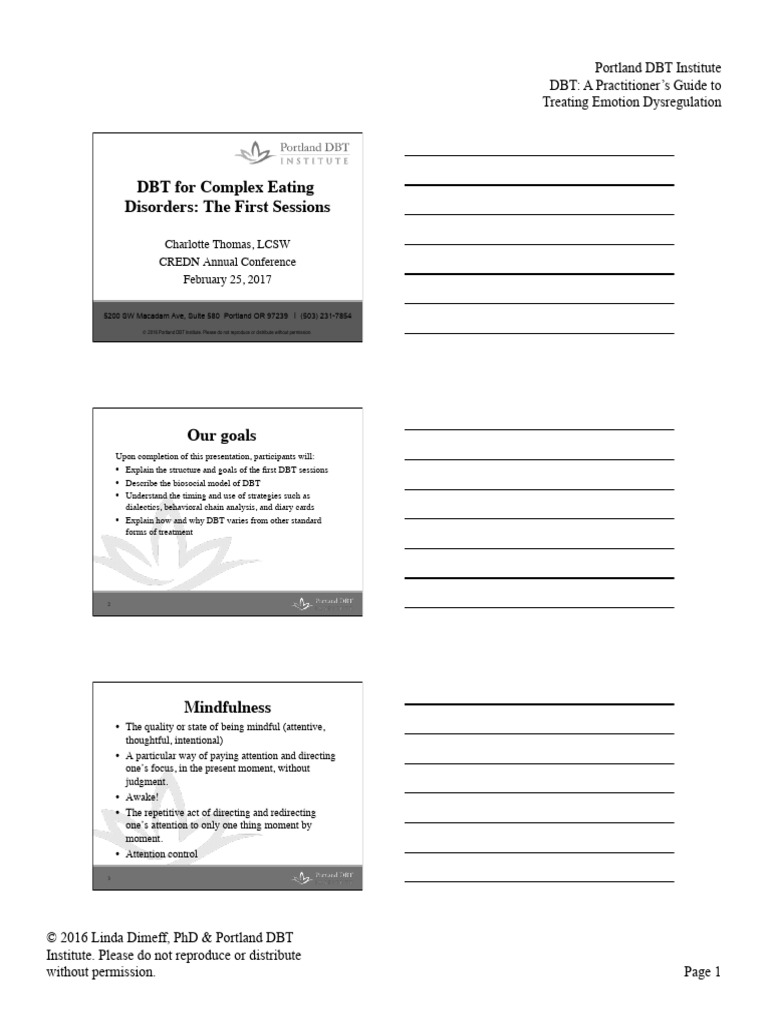 DBT The First Sessionspptxpdf | PDF | Dialectical Behavior Therapy ...