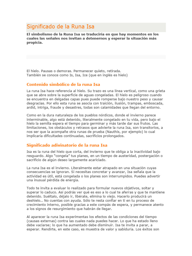 Significado de la Runa Isa | PDF | Odin | Mitología nórdica