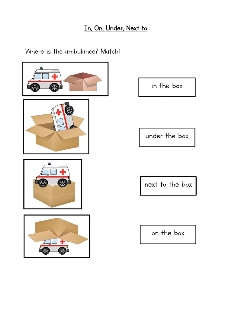 In - On - Under - Next To | PDF
