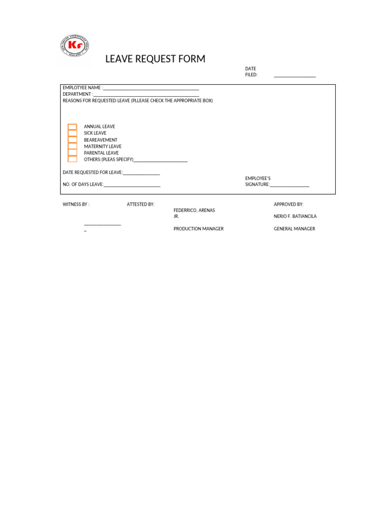 Employee Leave Request Form | PDF