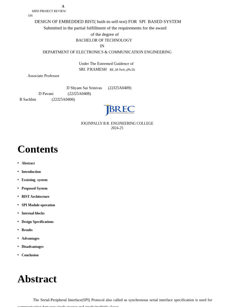 Design of Embedded Bist Review 2 | PDF | System On A Chip | Computer Engineering
