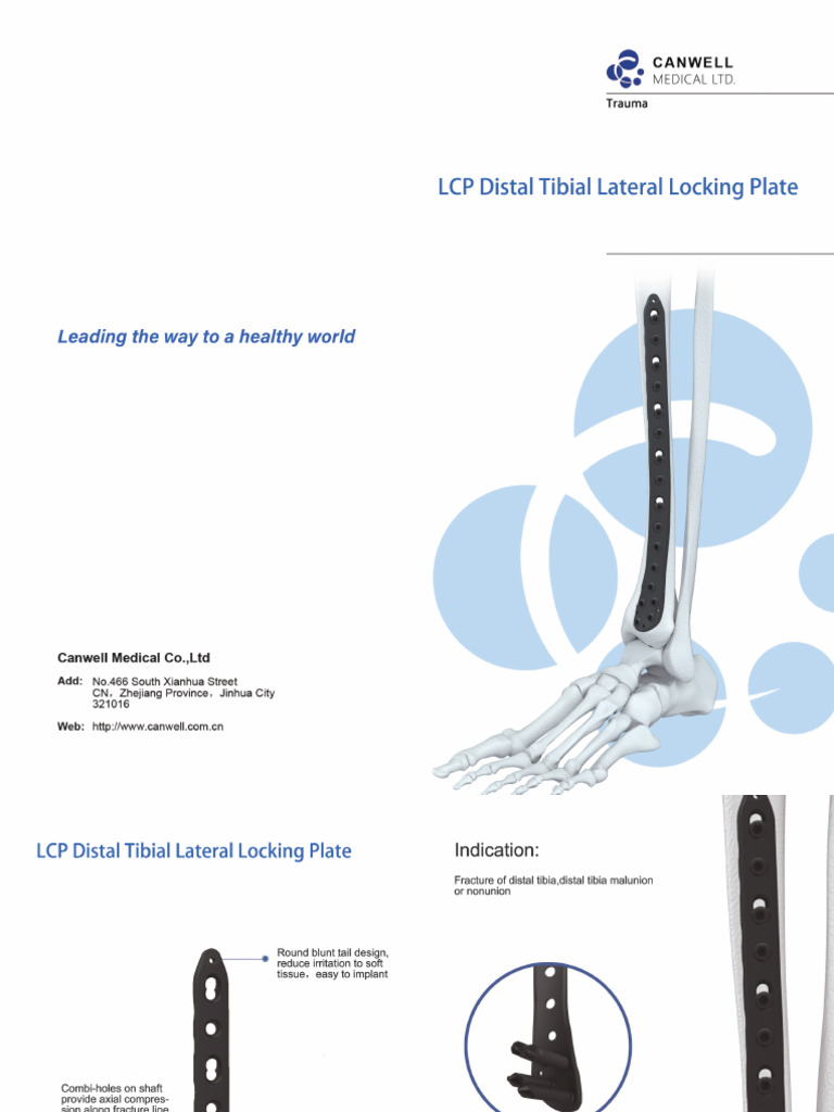 LCP Distal Tibial Lateral Locking Plate-Flyer | PDF