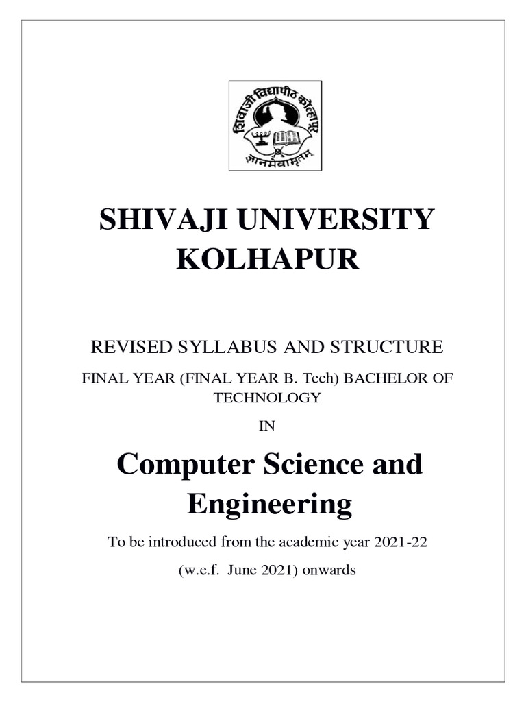 Final Year B.Tech Computer Science Syllabus | PDF | Software Testing ...