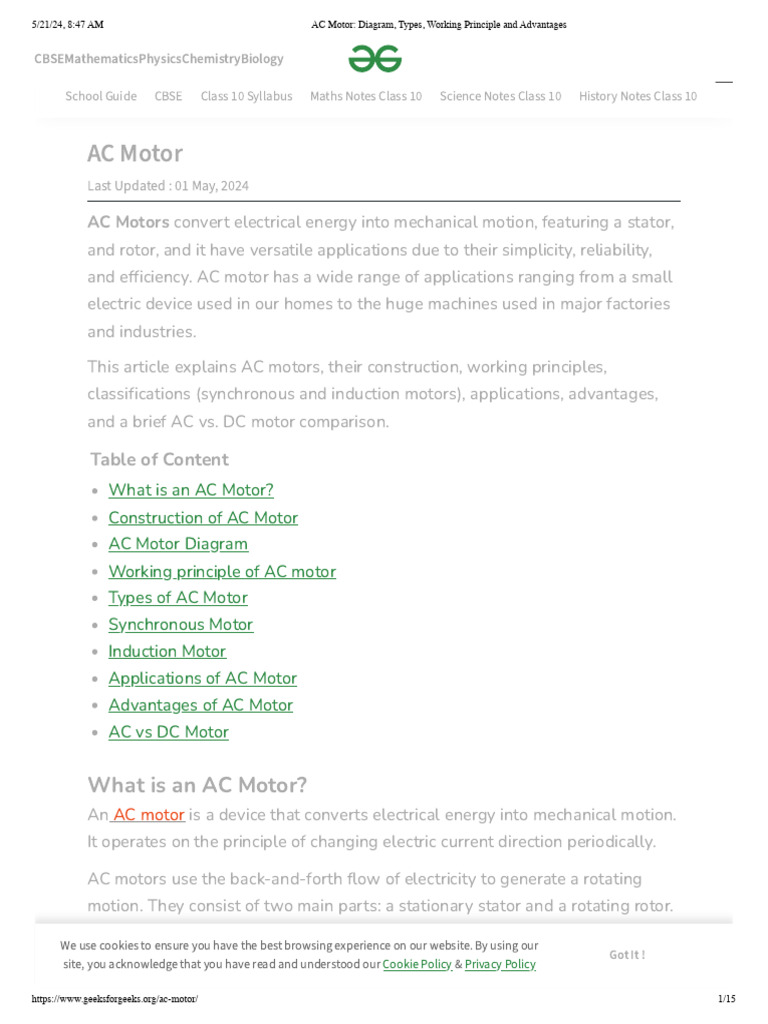 AC Motor | PDF | Electric Motor | Alternating Current