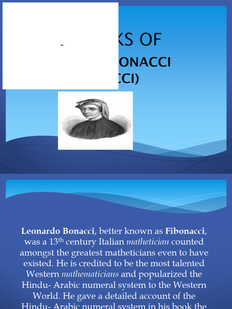 Life & Works of Fibonacci | PDF