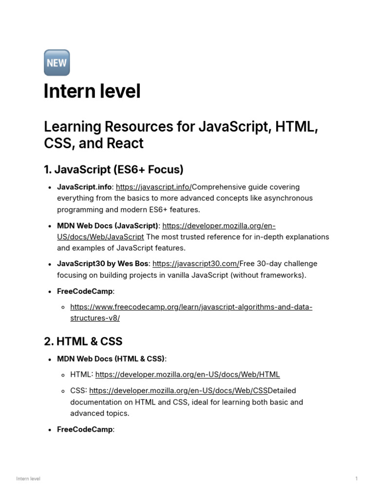 8c6d0cee 5e2c 4bf2 Bb4d 0a66072cc5ff Intern Level | PDF | Java Script | Document Object Model