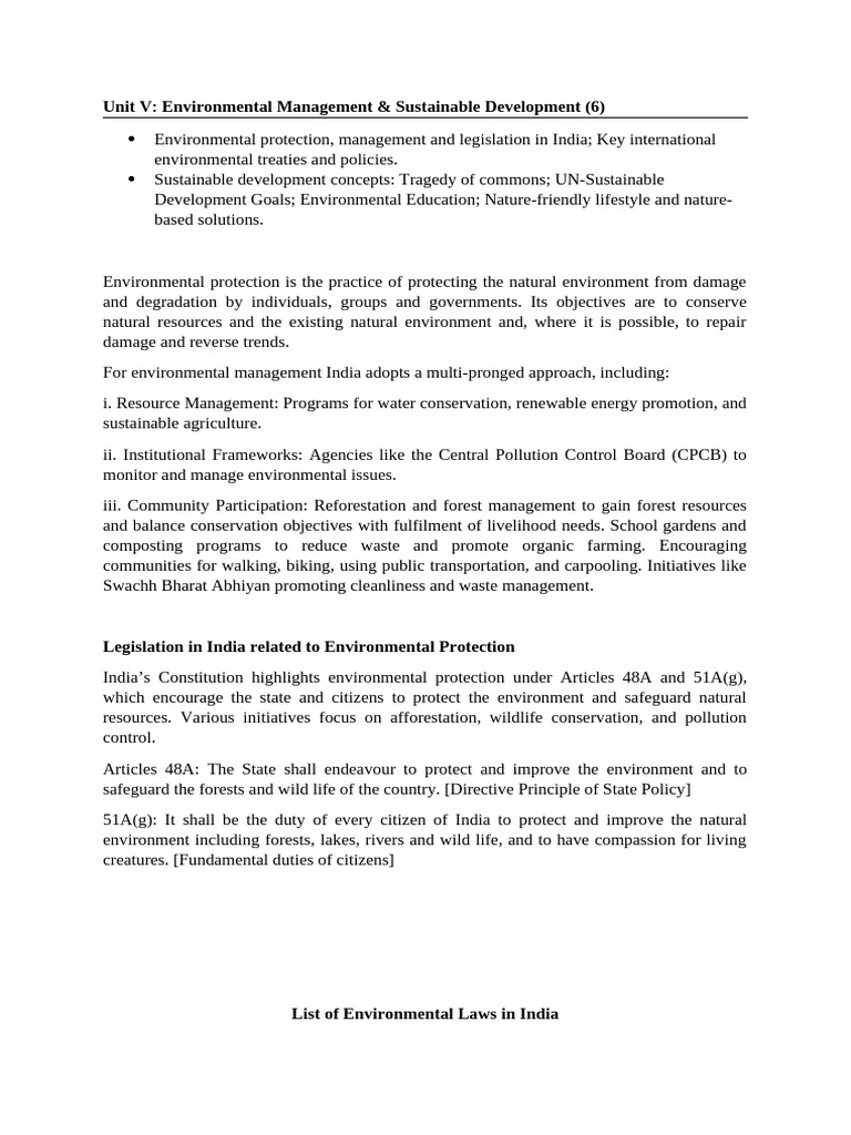 Unit V notes | PDF | Waste Management | Sustainability