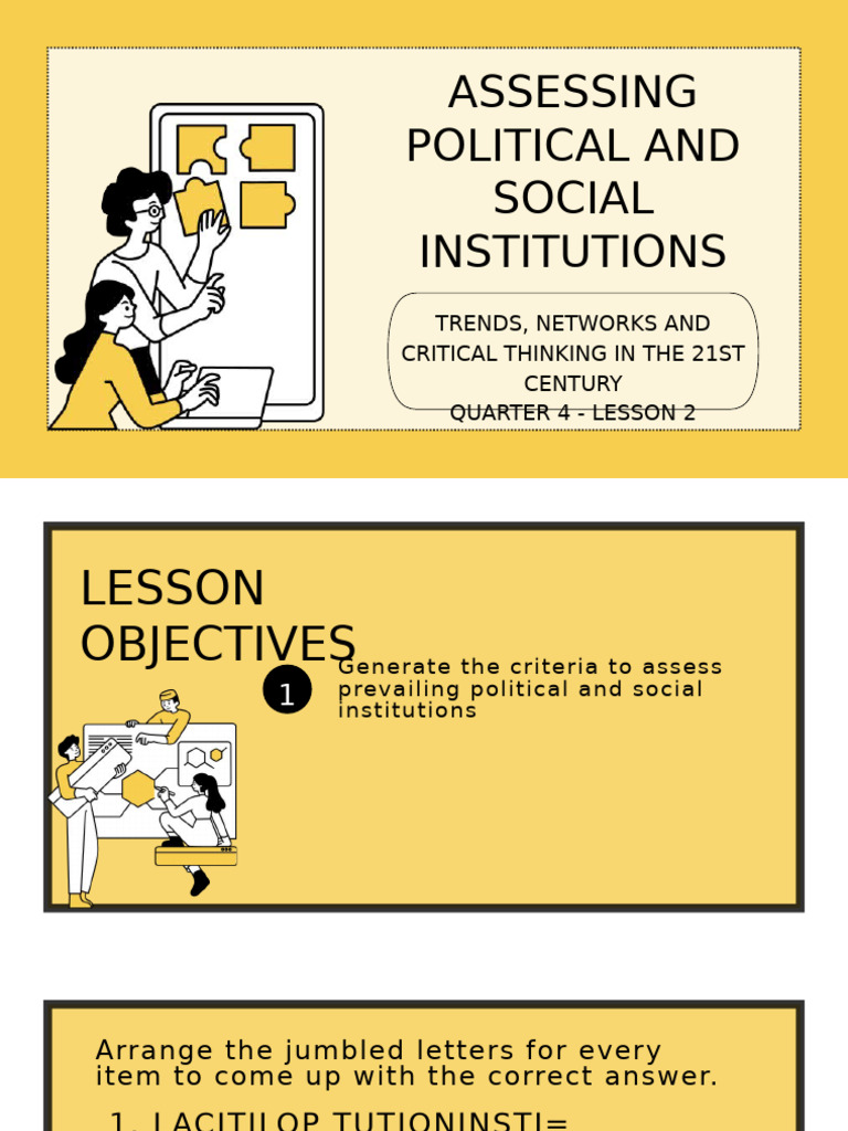 Assessing Political and Social Institutions | PDF | Institution | Democracy