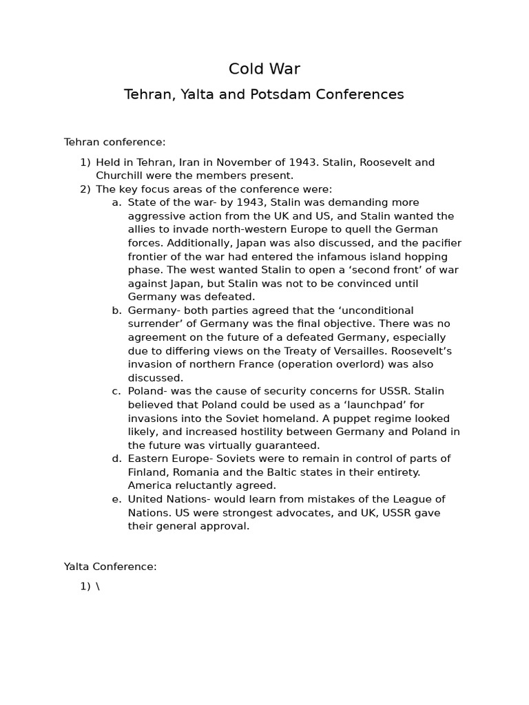 Tehran Conference 1943 Overview | PDF