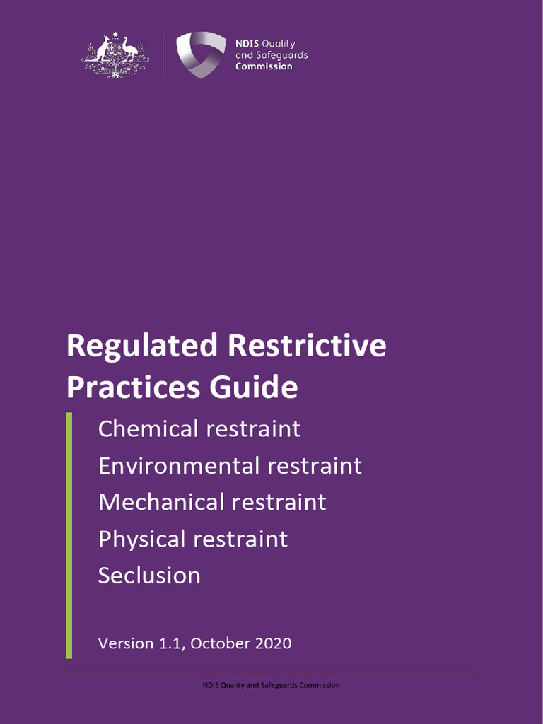 Regulated Restrictive Practice Guide RRP 20200 - 0 | PDF | Risk | Mental Disorder