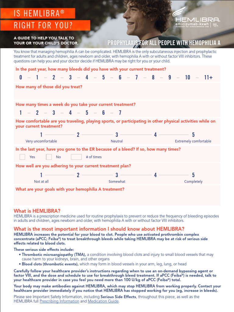 Hemlibra Doctor Discussion Guide | PDF | Haemophilia | Bleeding