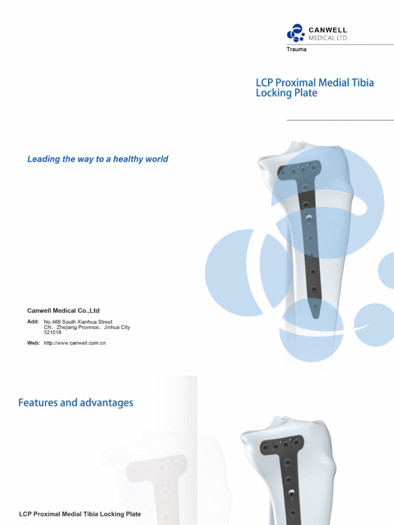 LCP Proximal Medial Tibia Locking Plate-flyer | PDF