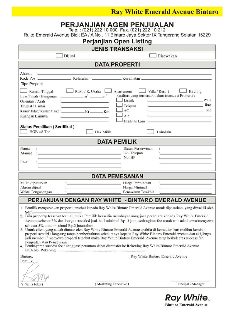 Form PAP Open ( Ray White ) | PDF