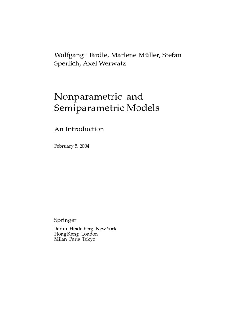 Nonparametric And Semiparametric Models Pdf Mean Squared Error