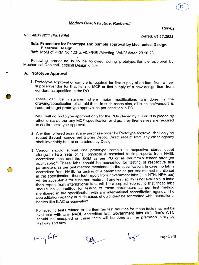 Procedure For Prototype and Sample Approval Rev - 02 - 01112023 | PDF