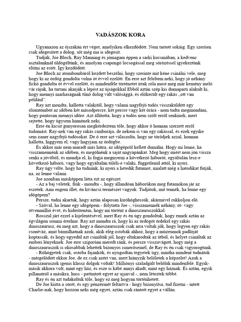 Vadászok Kora | PDF