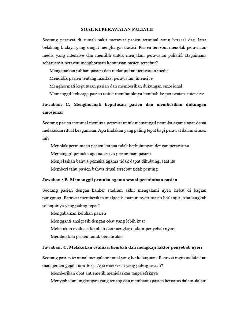 Soal Keperawatan Paliatif | PDF