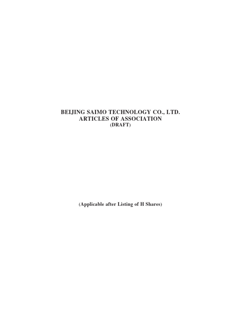 A1. Articles of Association (English) | PDF | Board Of Directors ...