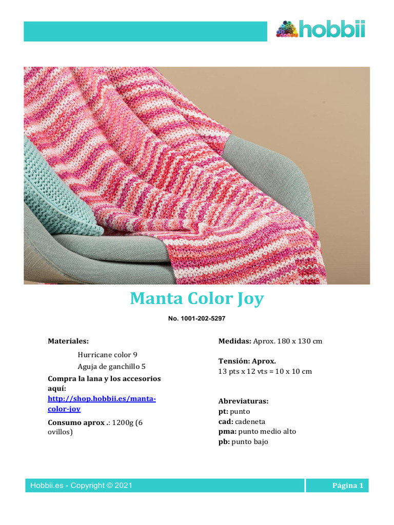 Manta Color Joy | PDF | Textiles | Artes Textiles