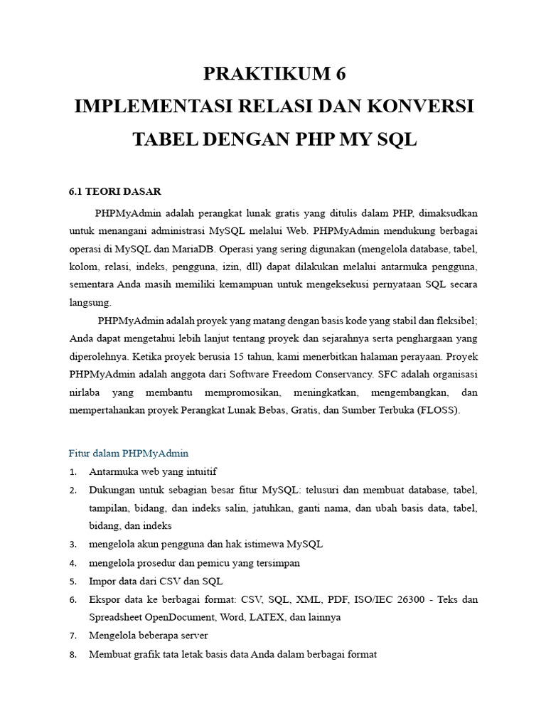 Implementasi Relasi Tabel PHP MySQL | PDF