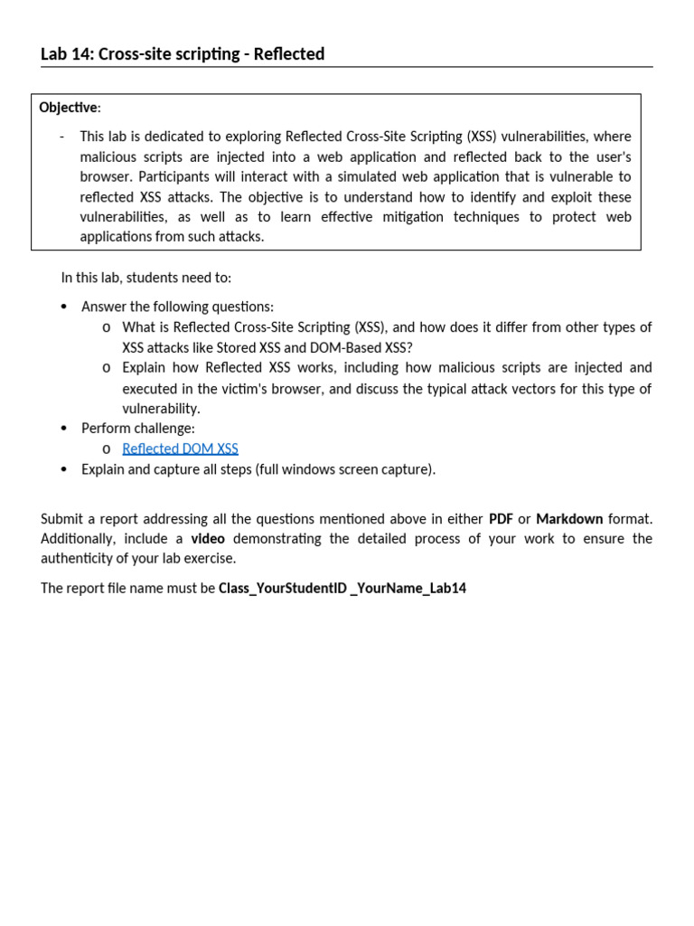 Lab14 Cross-site scripting - Reflected | PDF