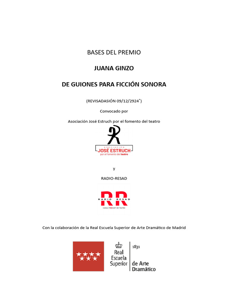 Premio Juana Ginzo: Guiones Sonoros | PDF