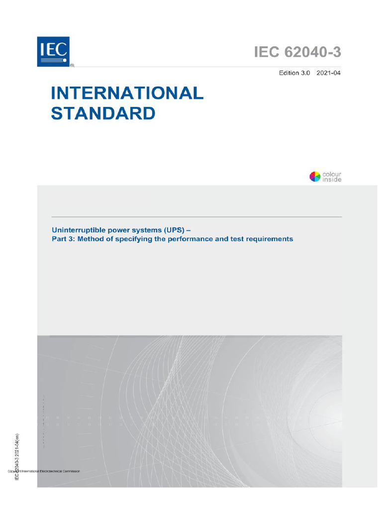 Iec 62040-3 - 2021 | PDF