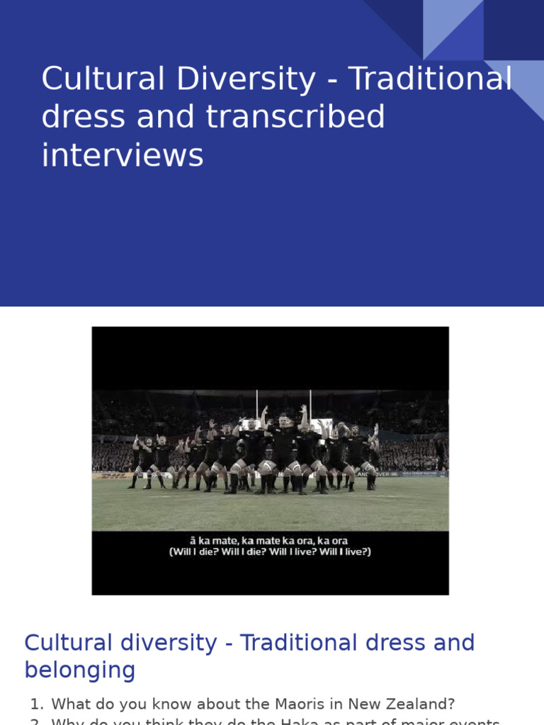 29.01.18. Cultural Diversity - Traditional Dress and Transcribed ...