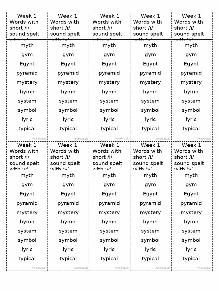 Spelling Lists Editable | PDF