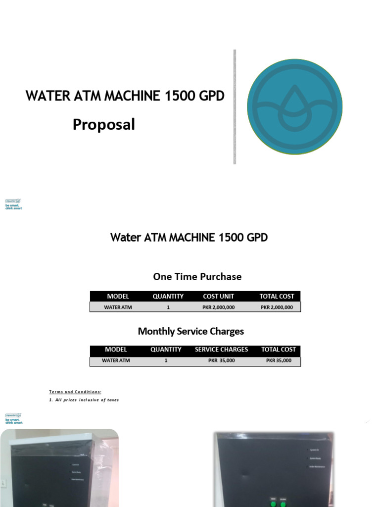 Water ATM Machine Proposal 1500 GPD | PDF