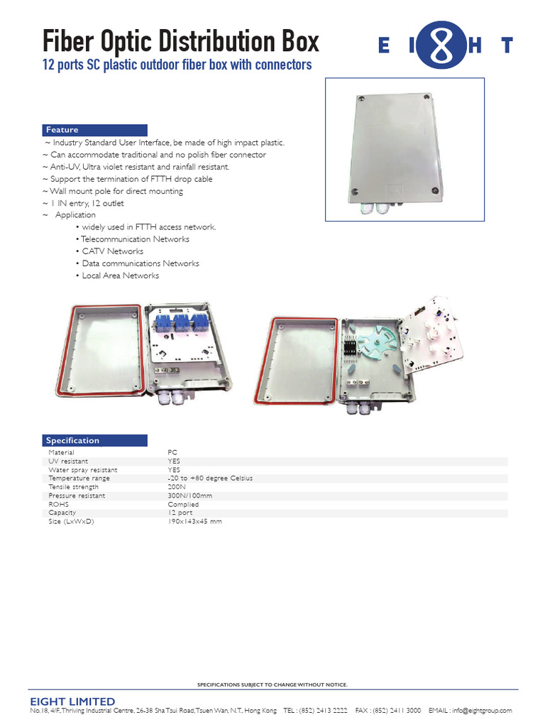 Fiber Optic Distribution Box Specs | PDF