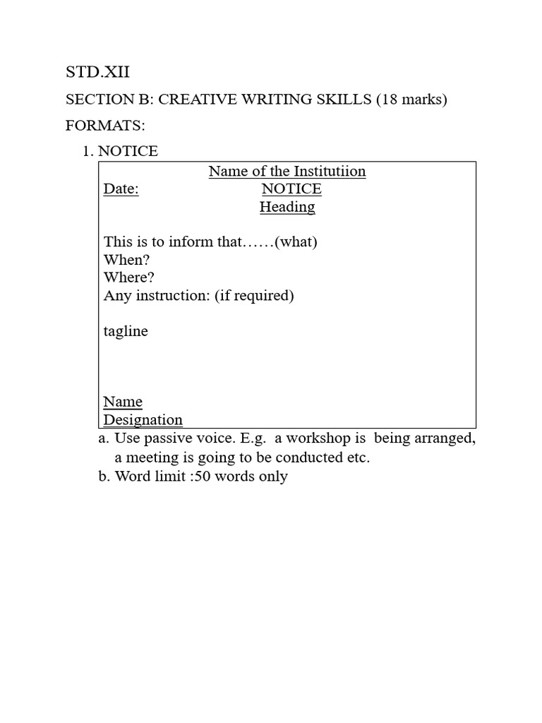 FORMATS OF WRITING (English) | PDF