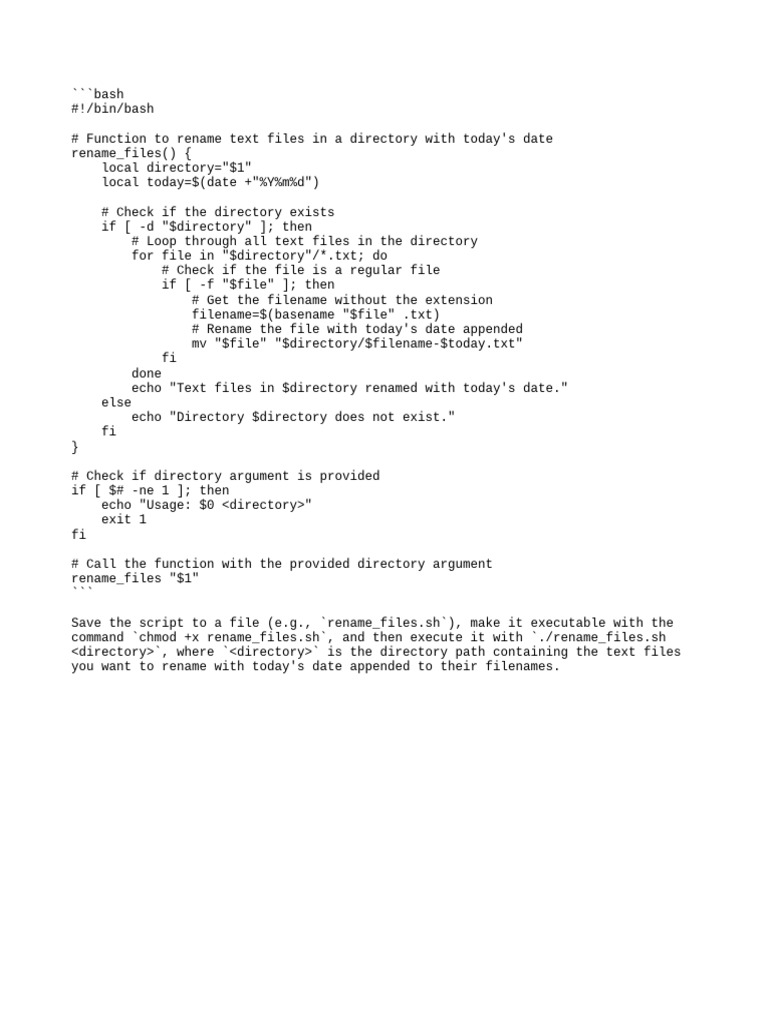 Shell Script For Directory | PDF