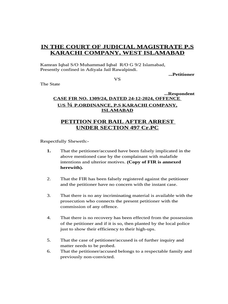 123 Bail After Arrest Mohd Hameed 13,20,65 | PDF | Bail | Common Law